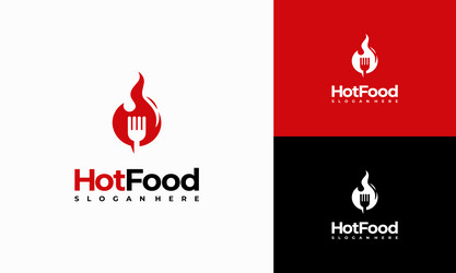 Hot food logo designs concept bbq template Vector Image