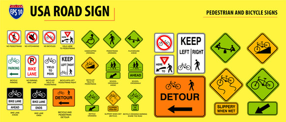 Usa road sign - warning sign Royalty Free Vector Image