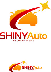 Shiny automotive logo designs concept Royalty Free Vector