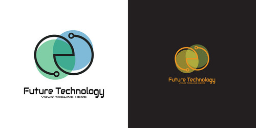 Technology logo with initial e letter global Vector Image