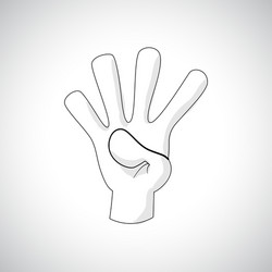 Four finger cartoon hand Royalty Free Vector Image