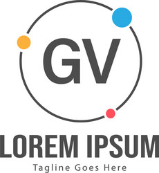 Initial gv logo template with modern frame Vector Image