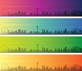 Seattle Skyline Banner Vector Images (73)