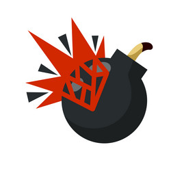 Bomb explosion danger sign for app explosion Vector Image