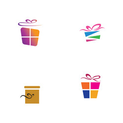 Gift logo symbol desain template Royalty Free Vector Image