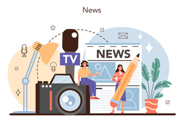 Magazine editor concept journalist and designer Vector Image