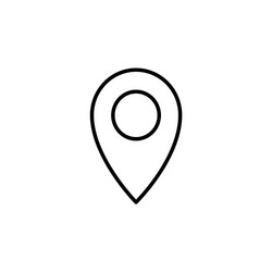 Map pointer flat icon black on white background Vector Image