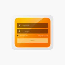 Glossy stylish login form design with username Vector Image