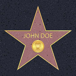 Hollywood star celebrity fame walk golden Vector Image