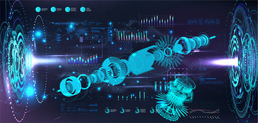 Holographic Turbine Interface Royalty Free Vector Image