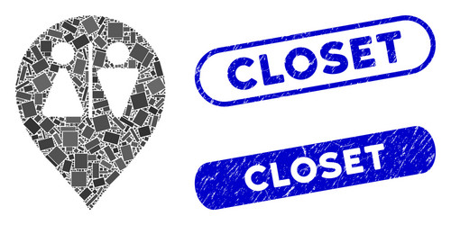 Toilet map marker framed icon Royalty Free Vector Image