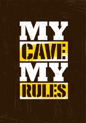 Man cave rules creative poster design concept Vector Image