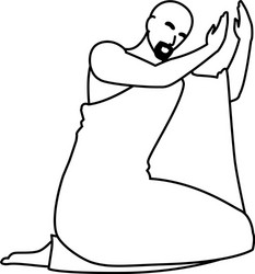 Man pilgrim hajj on white background Royalty Free Vector