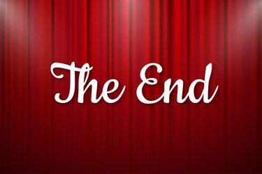 Old movie ending screen background the end Vector Image