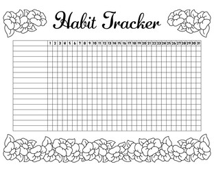 Habit tracker for kids sheet template Royalty Free Vector
