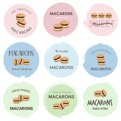 Macaron stickers bullet journal stickers design Vector Image