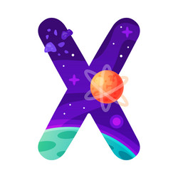Space font and alphabet with cosmic capital Vector Image