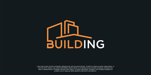 Building logo design idea with unique style Vector Image