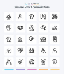 Conscious living and personality traits glyph 5 Vector Image