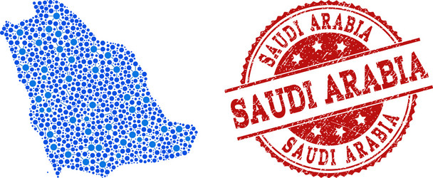 Migration collage of mosaic map saudi arabia Vector Image