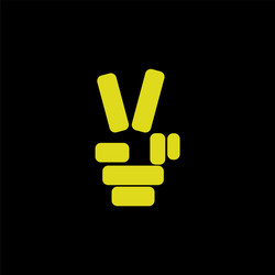 Two hand symbol logo Royalty Free Vector Image