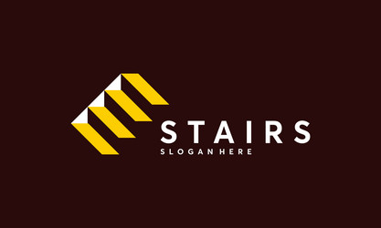 Simple stairs logo modern graphic stairway Vector Image