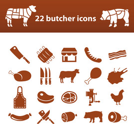 Meat icons Royalty Free Vector Image - VectorStock