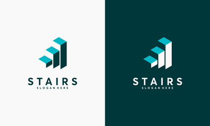 Simple stairs logo modern graphic stairway Vector Image