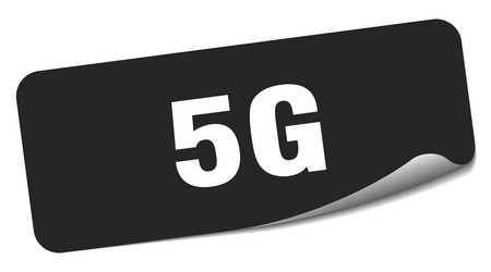 5g banner template ribbon label sign Royalty Free Vector