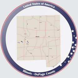 Map of dupage county in illinois Royalty Free Vector Image
