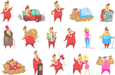 Millionaire Rich Man Funny Cartoon Character Vector Images (60)