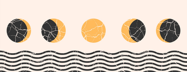 Modern moon minimal art background moon Royalty Free Vector