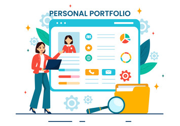 Personal portfolio with profile data resume Vector Image