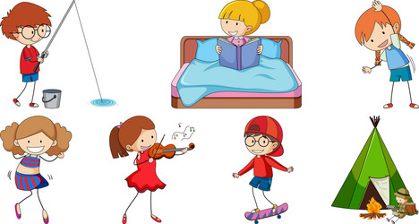 2201 s cartoon children doing housework Royalty Free Vector