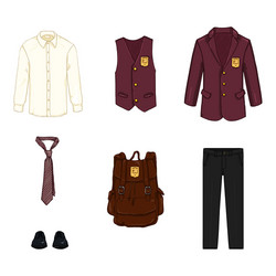 Sketch set school uniform clothes Royalty Free Vector Image