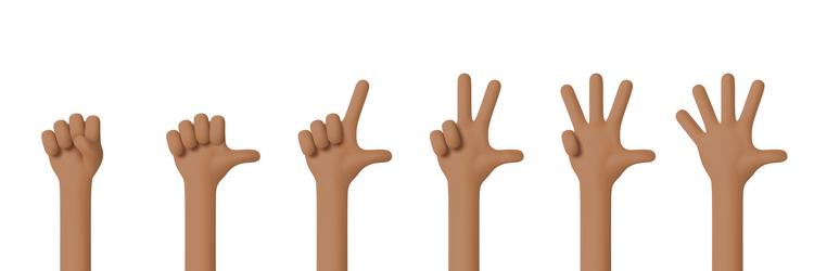 Human Cartoon Hand Showing Three Fingers Vector Images (over 260)
