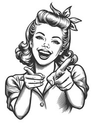 Retro pointing fingers set Royalty Free Vector Image