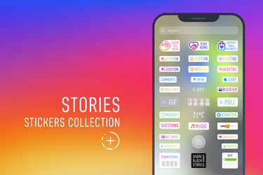 Stories social media sticker Royalty Free Vector Image