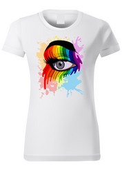T-shirt design with colorful eyes Royalty Free Vector Image