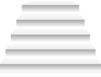 White stairs front view blank mockup Royalty Free Vector