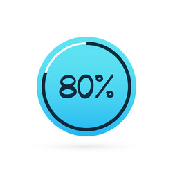 80 percent circle chart infographic icon Vector Image