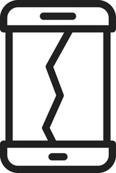 Broken cell phone Royalty Free Vector Image - VectorStock