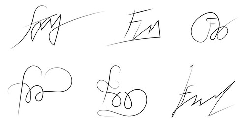 Fictitious handwritten signature isolated Vector Image