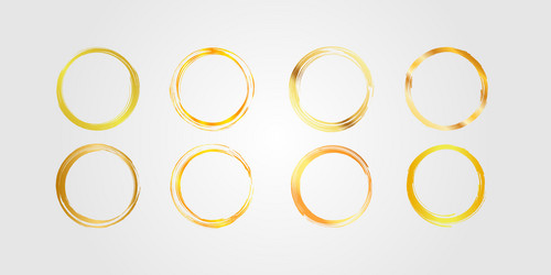 Golden circle frame isolated template gold ring Vector Image