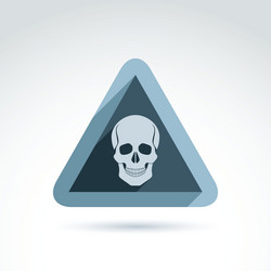 A human skull in shield dead head abst Royalty Free Vector