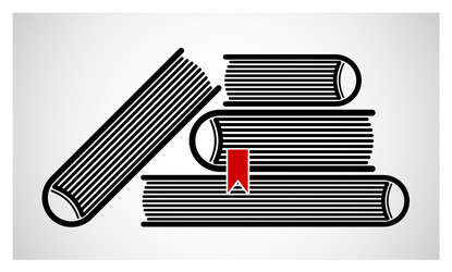 A stack of stacked books logo or emblem black Vector Image