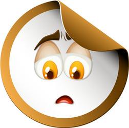 Round sticker with happy face Royalty Free Vector Image