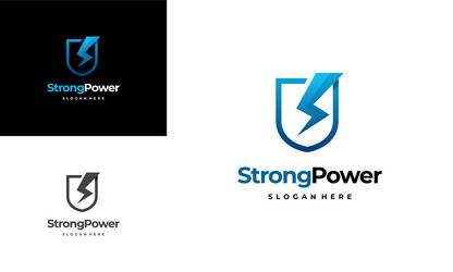 Safe energy logo template strong power logo Vector Image