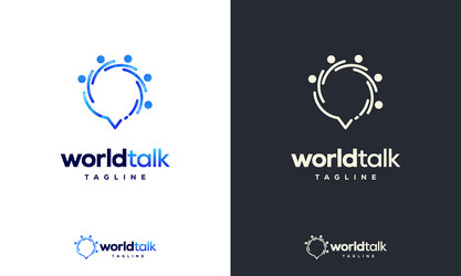 World forum logo designs concept talk Royalty Free Vector