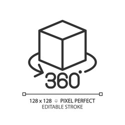 2d thin linear black 360 degree icon Royalty Free Vector
